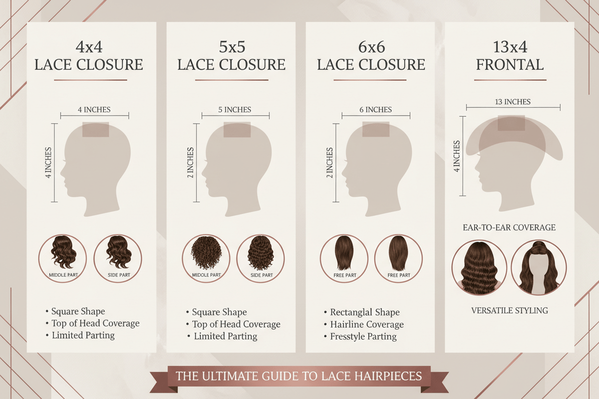 The Difference Between 4x4, 5x5, 6x6 & 13x4 Lace: Which One Should You