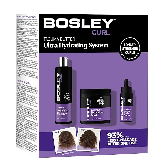 Bosley Curl Ultra Hydrating System – 3-Step Kit