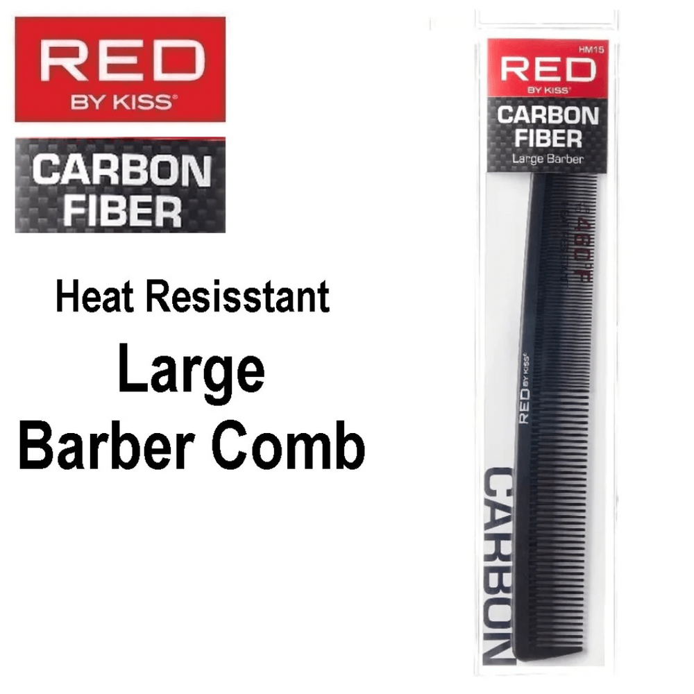 Red by Kiss Carbon Fiber Large Barber Comb