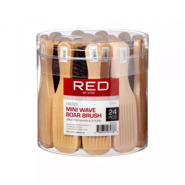 Red by Kiss Hard Mini Wave Boar Brush BR36J – 24pcs