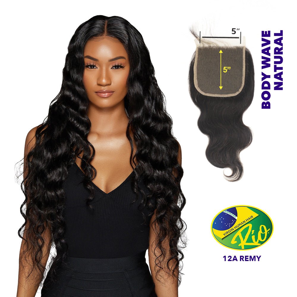 Rio 100% Virgin Human Hair 5x5 Closure - Body Wave